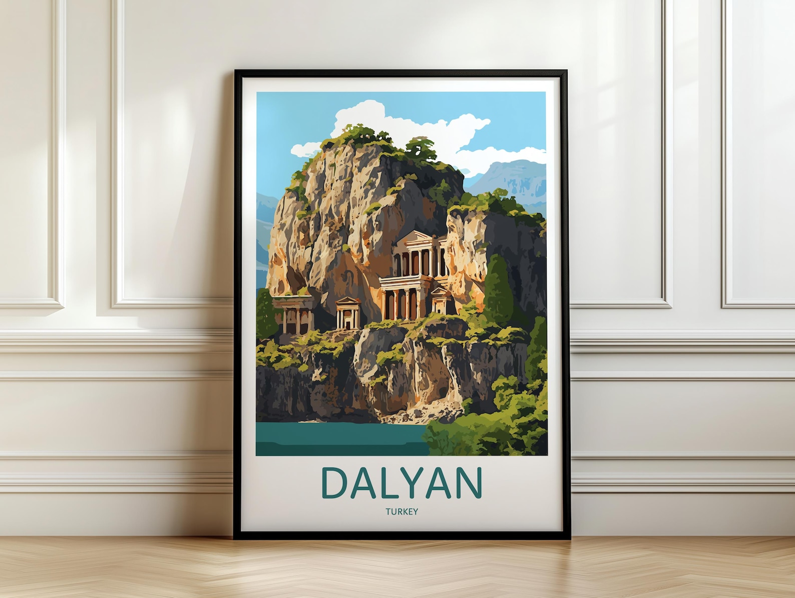 Dalyan Turkey Travel Poster, Lycian Tombs Print, Wanderlust Decor ...