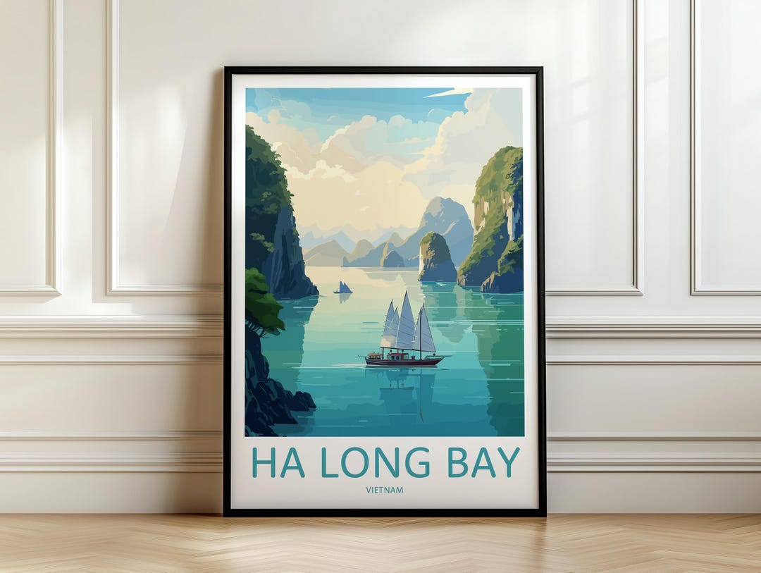 Ha Long Bay Travel Print Wall Art, Vietnam Wall Hanging Home Décor ...
