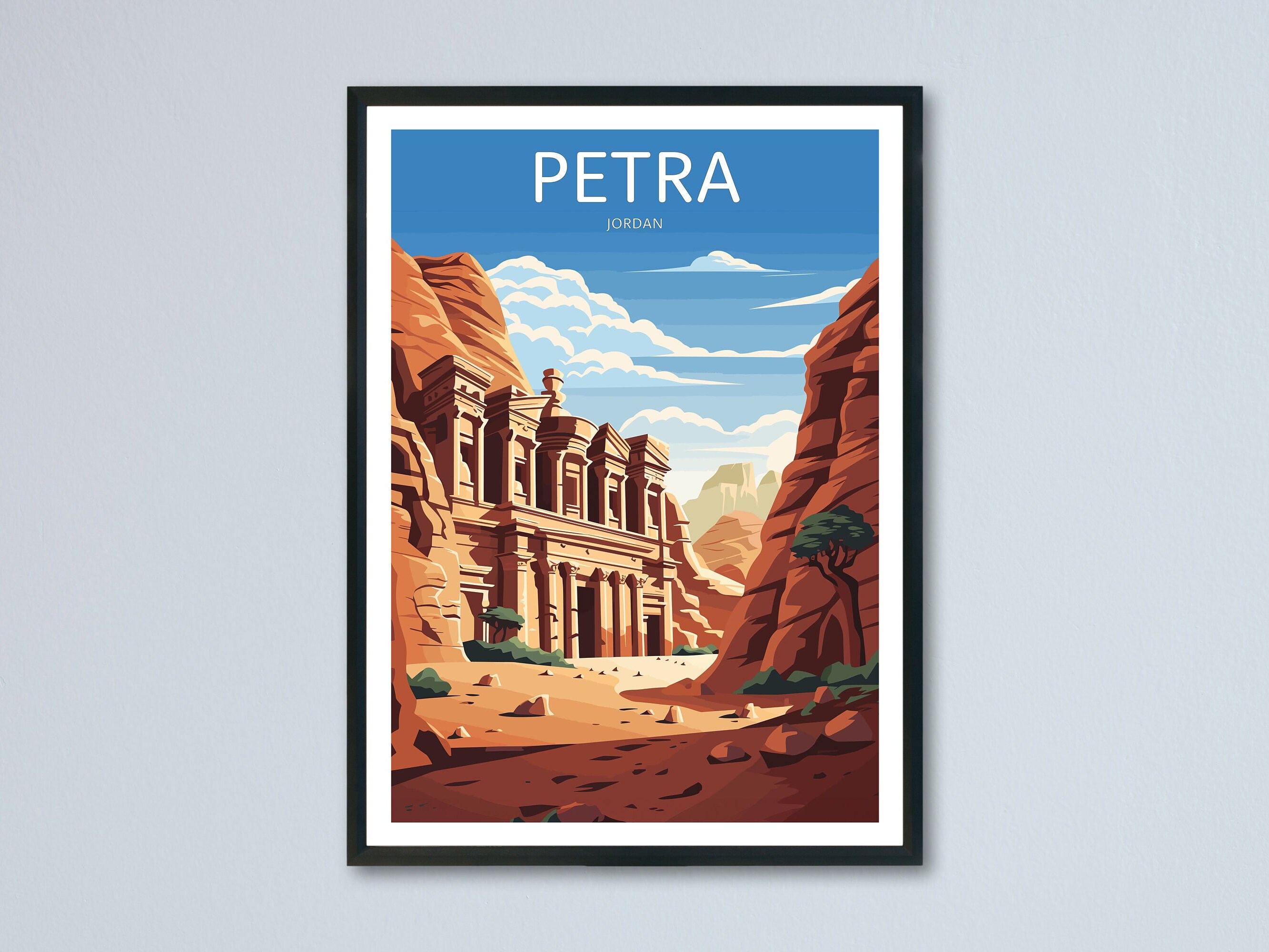 Petra Jordan Travel Print, Petra Wall Art, Seven Wonders Travel Poster ...