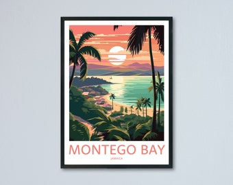 Jamaica Montego Bay Vintage Travel Poster - Etsy