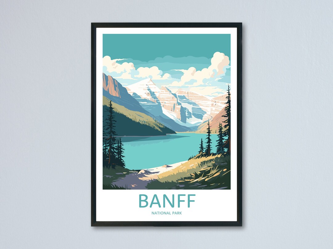 Banff National Park Travel Print, Lake Louise Wall Decor, Canada Poster ...