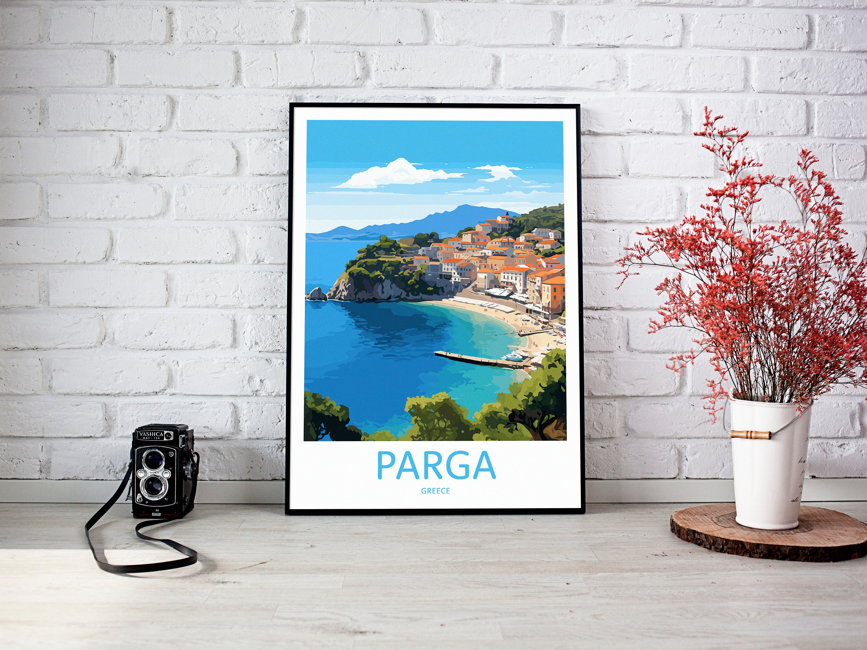 Parga Travel Print, Greek Holiday Wall Art, Greece Travel Poster, Greek ...