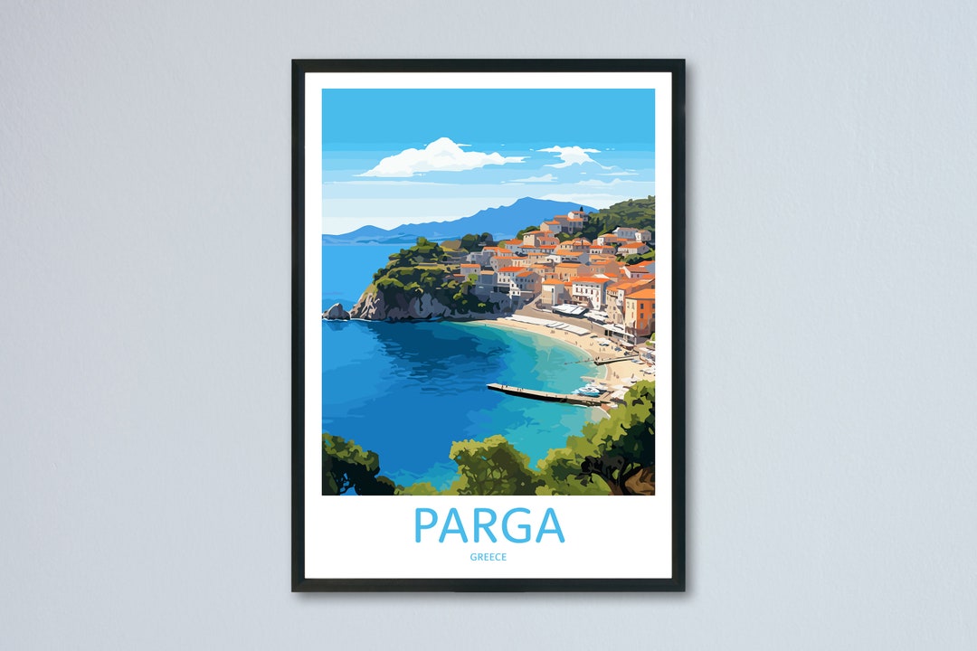 Parga Travel Print, Greek Holiday Wall Art, Greece Travel Poster, Greek ...