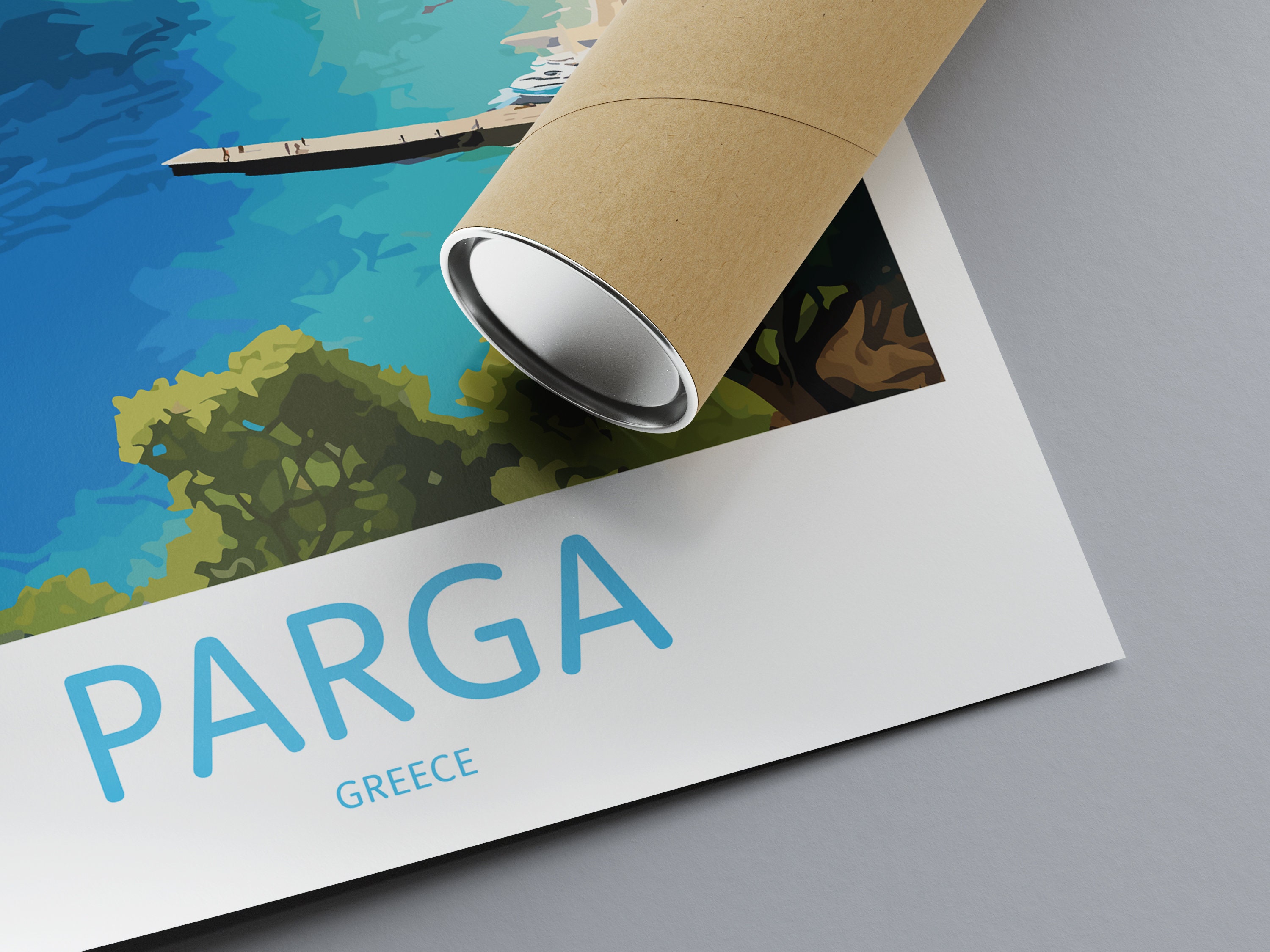 Parga Travel Print, Greek Holiday Wall Art, Greece Travel Poster, Greek ...