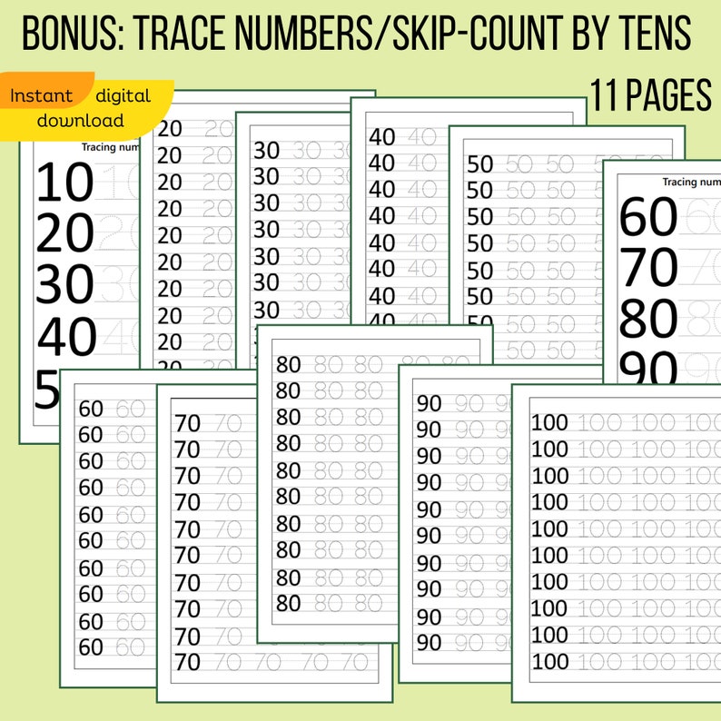 TRACE NUMBERS 1-10 Printable Tracing Worksheets | Pre-school Homeschool ...