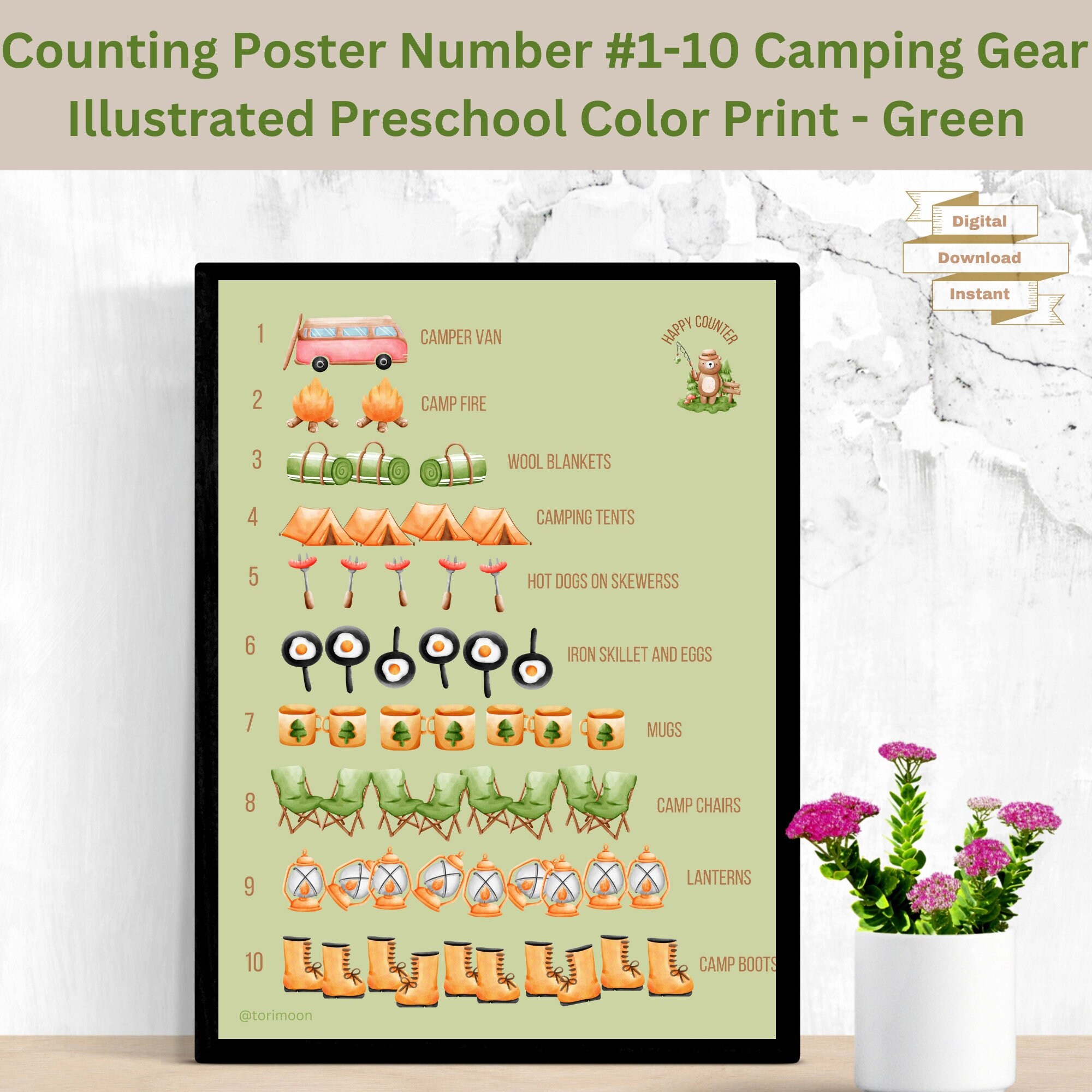 Printable Counting Poster 1-10 Learn to Count at Happy - Etsy