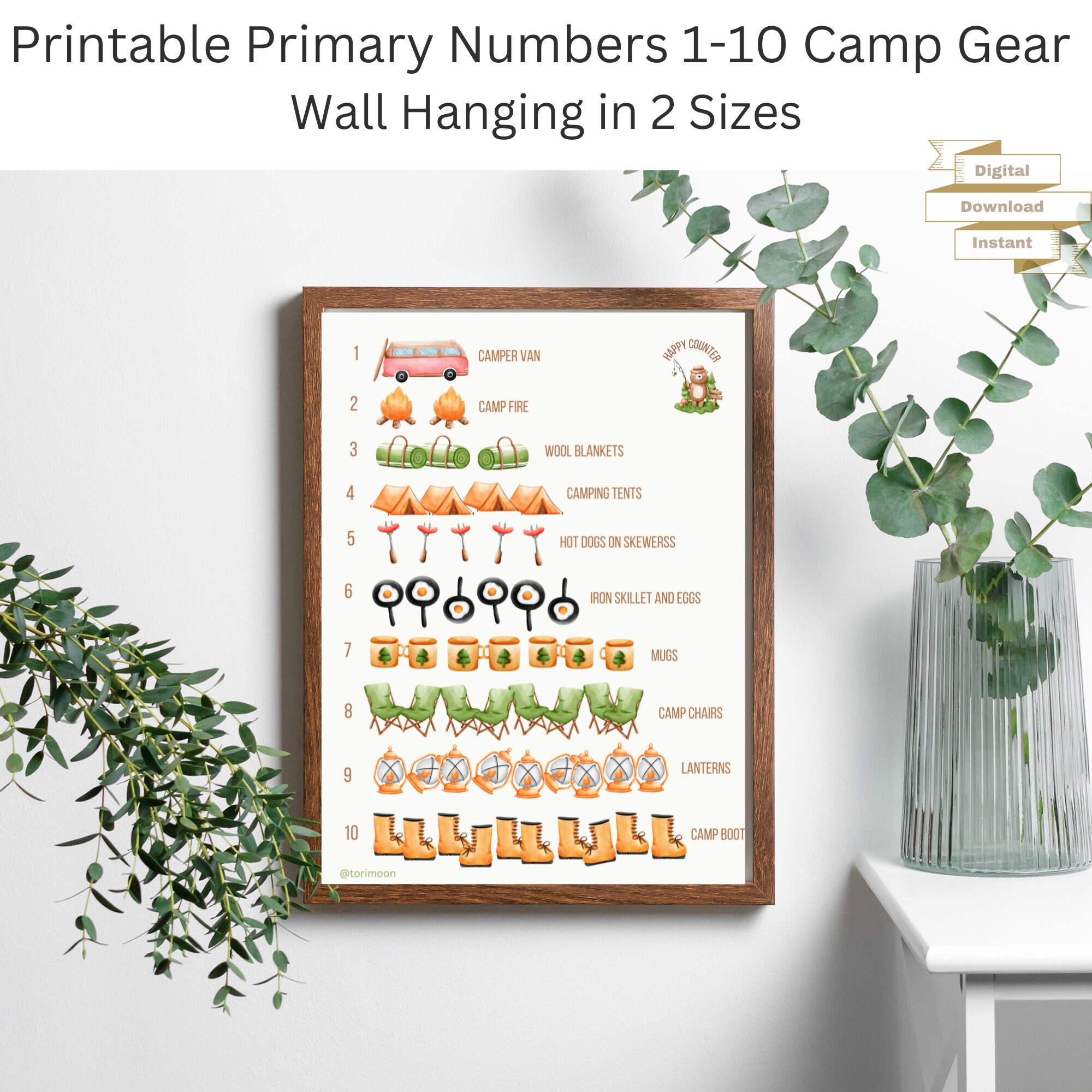 Count-to-ten Preschool Poster | Printable Educational Art | Watercolor ...