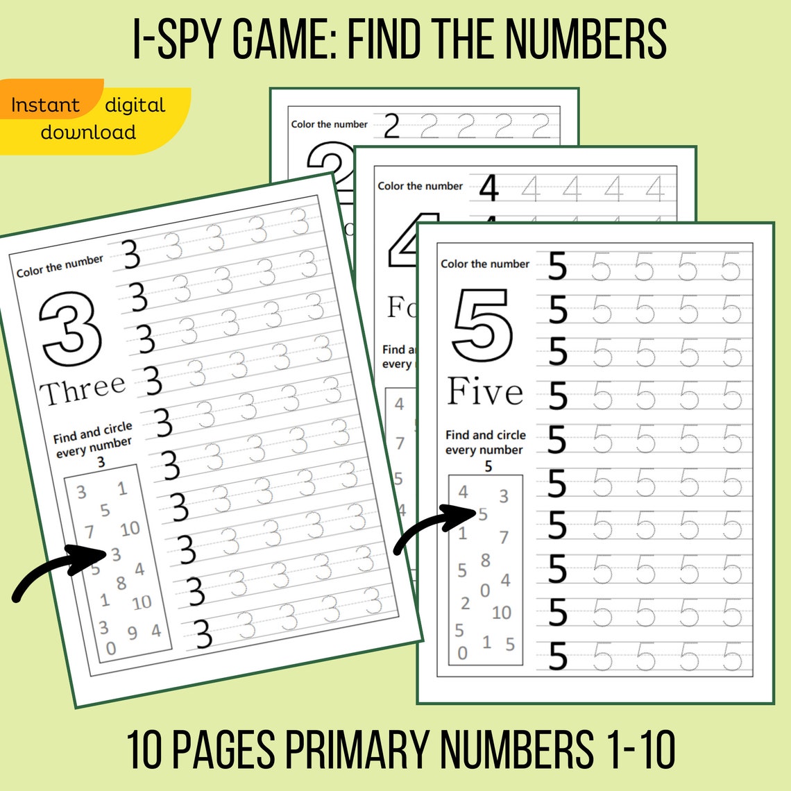 TRACE NUMBERS 1-10 Printable Tracing Worksheets | Pre-school Homeschool ...