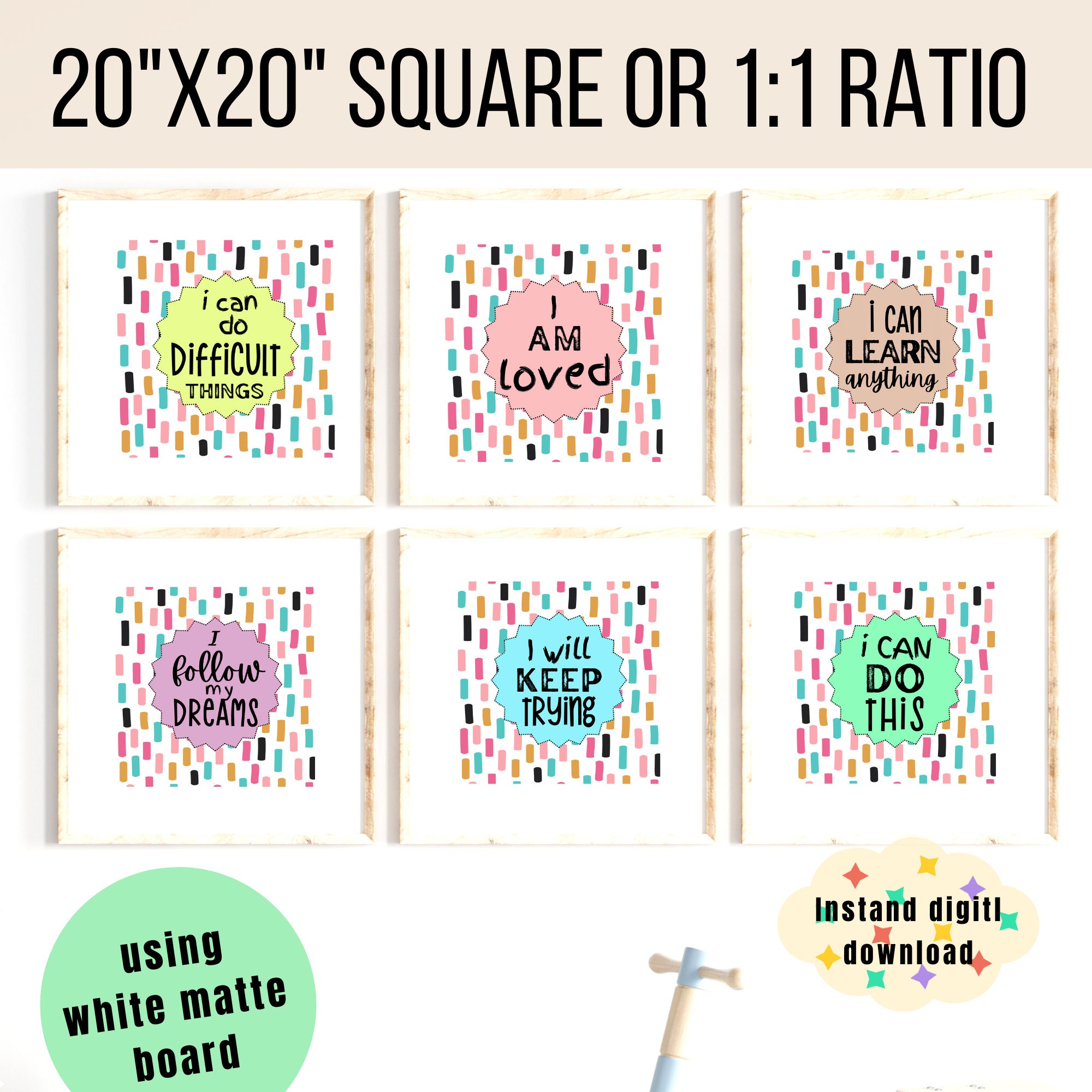 6 BOHO AFFIRMATION POSTERS Printable Pre K Positive Quotes - Etsy