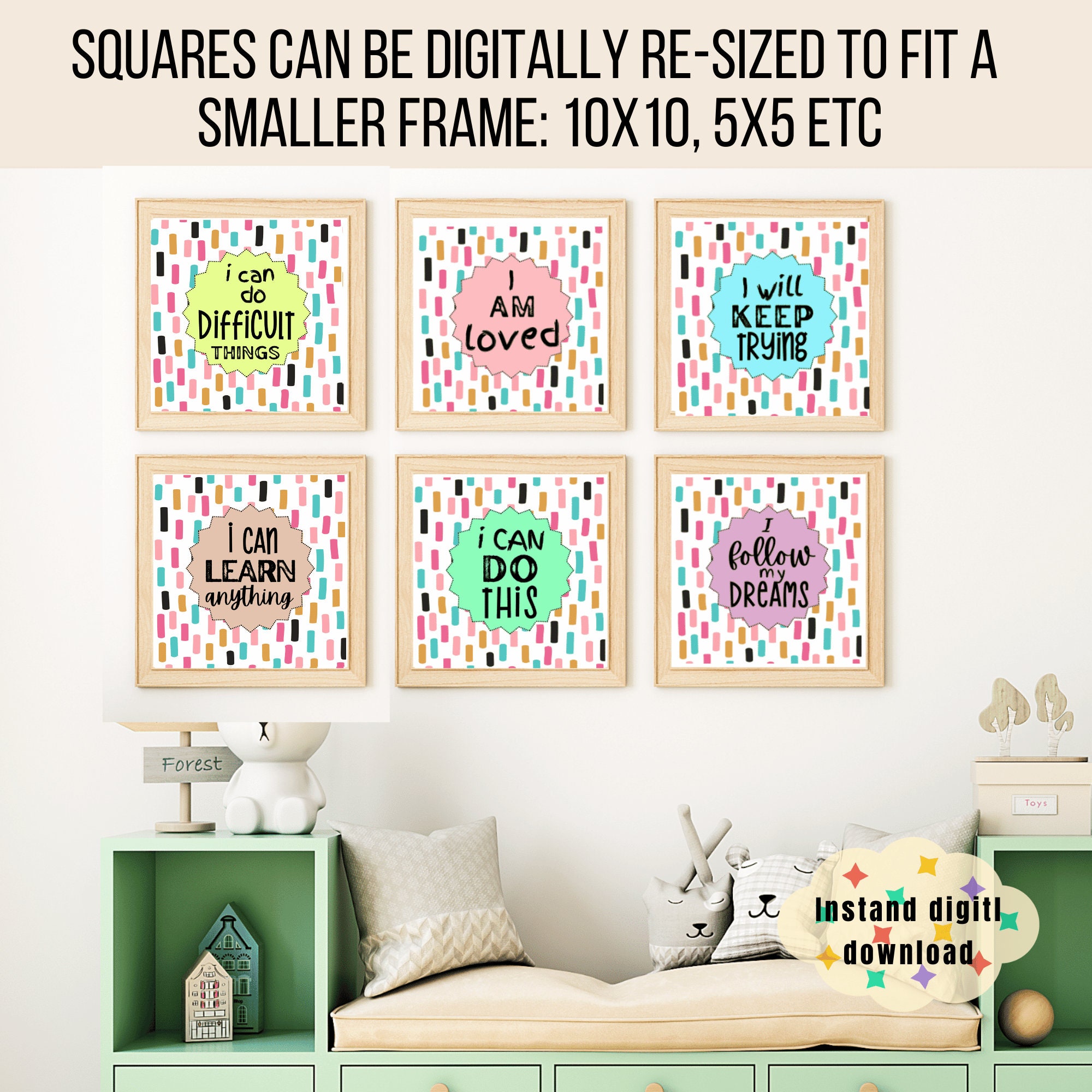 6 BOHO AFFIRMATION POSTERS Printable Pre K Positive Quotes - Etsy