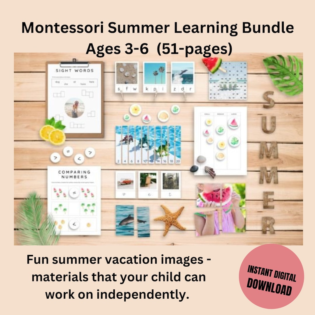 Summer Learning Bundle Printable 51 Pgs Ages 3-6 Kids Homeschool Busy ...
