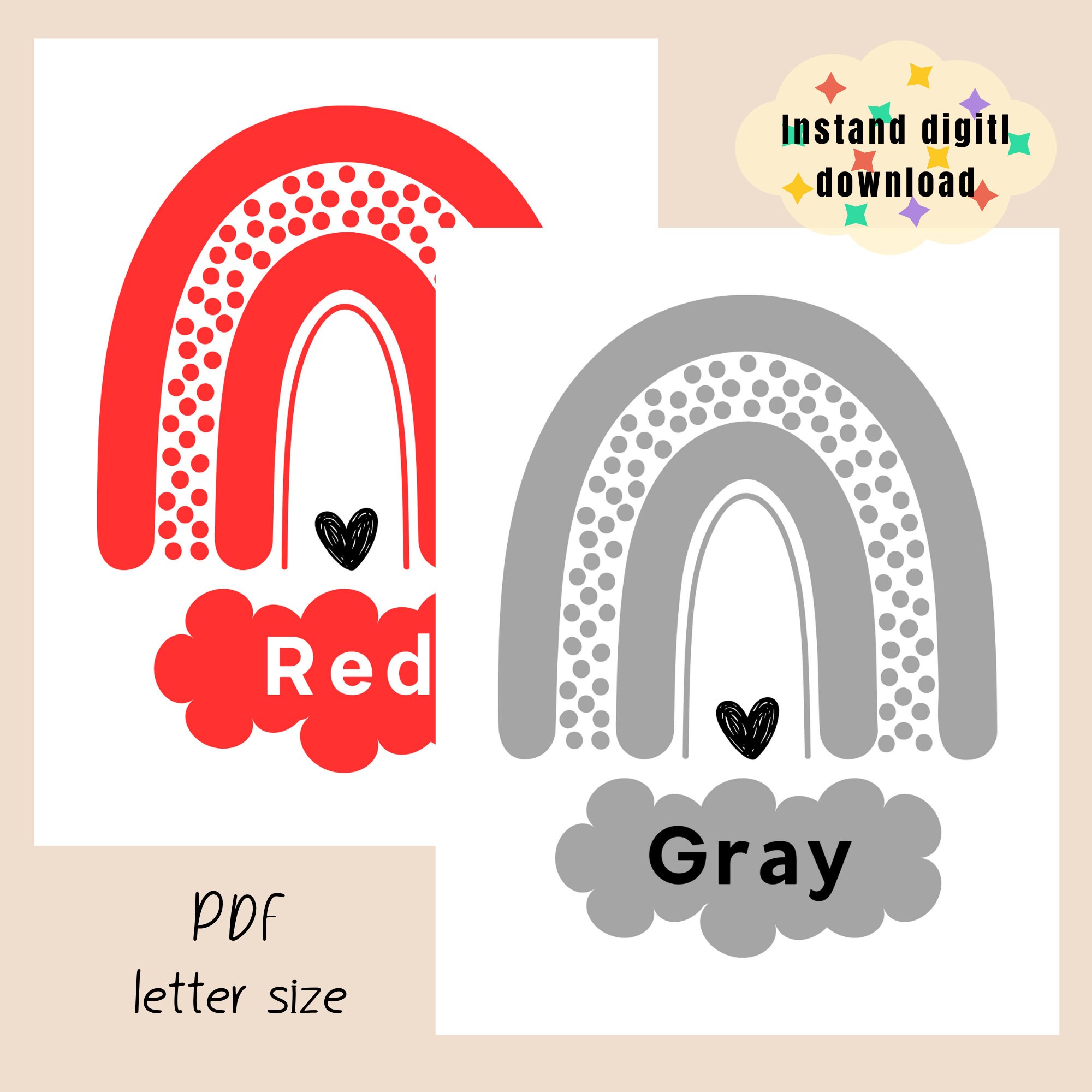 COLOR CHART PRINTS | Printable Educational Art | Classroom Decor ...