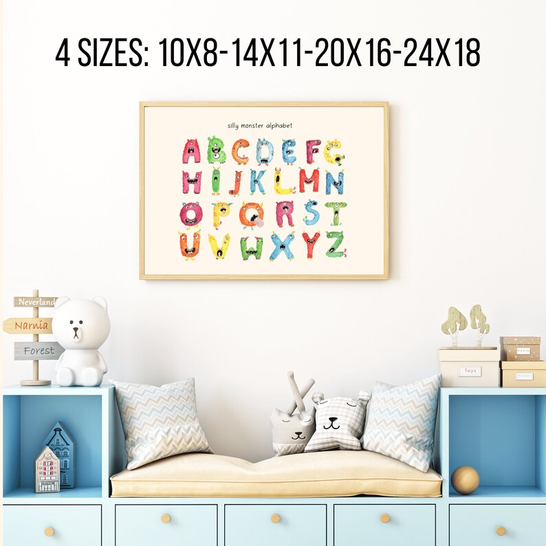 MONSTERS ABC Poster| Printable Alphabet Poster | Toddler Calm Corner ...