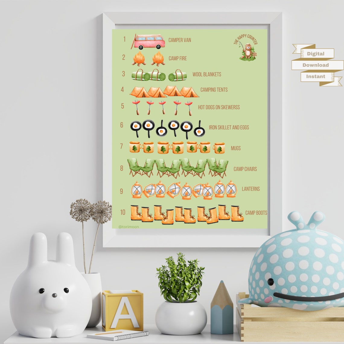 Printable Counting Poster 1-10 | Learn to Count at Happy Camper Bear ...