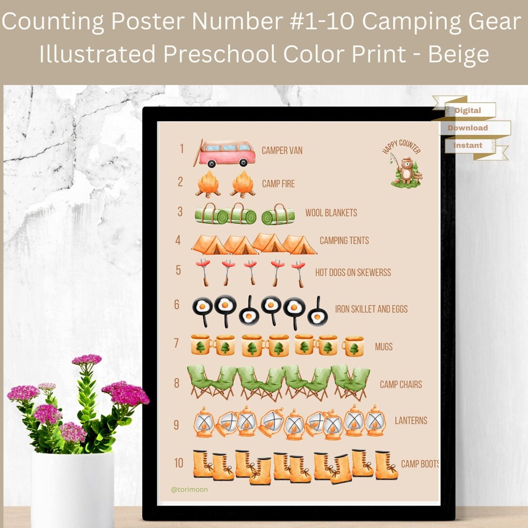 Numbers Poster 1-10 Printable Toddlers Calm Corner Decor | Watercolor ...