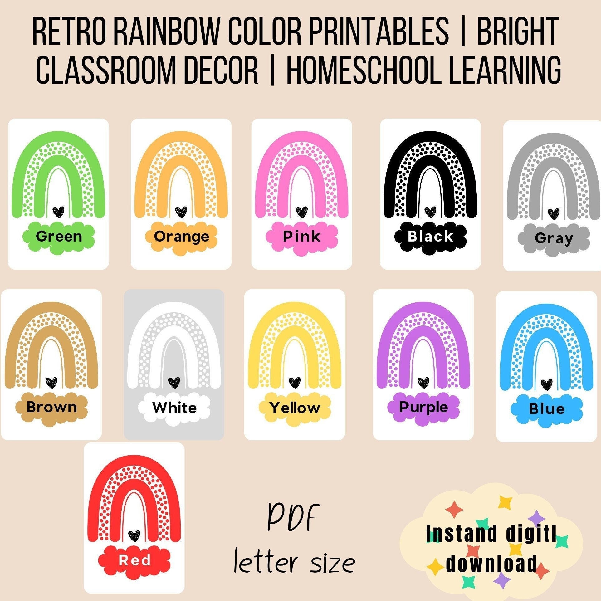 COLOR CHART PRINTS | Printable Educational Art | Classroom Decor ...