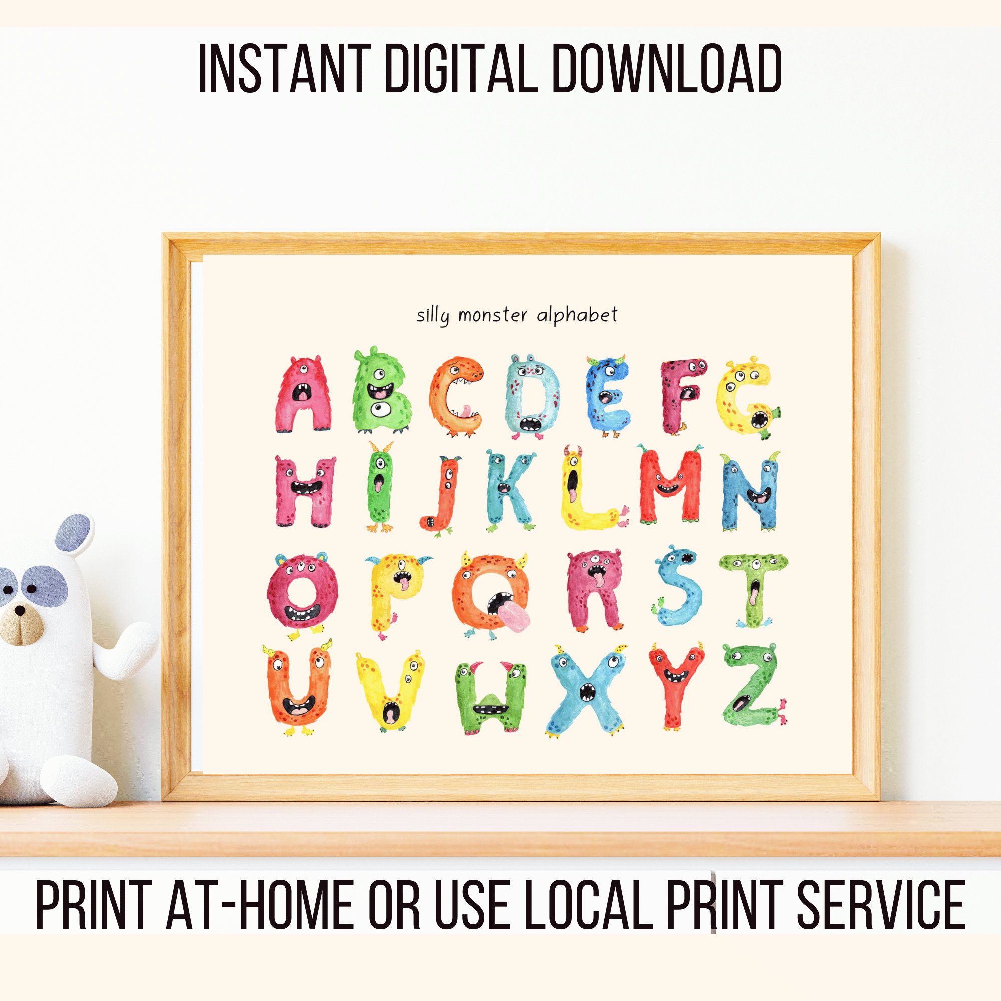 MONSTERS ABC Poster| Printable Alphabet Poster | Toddler Calm Corner ...