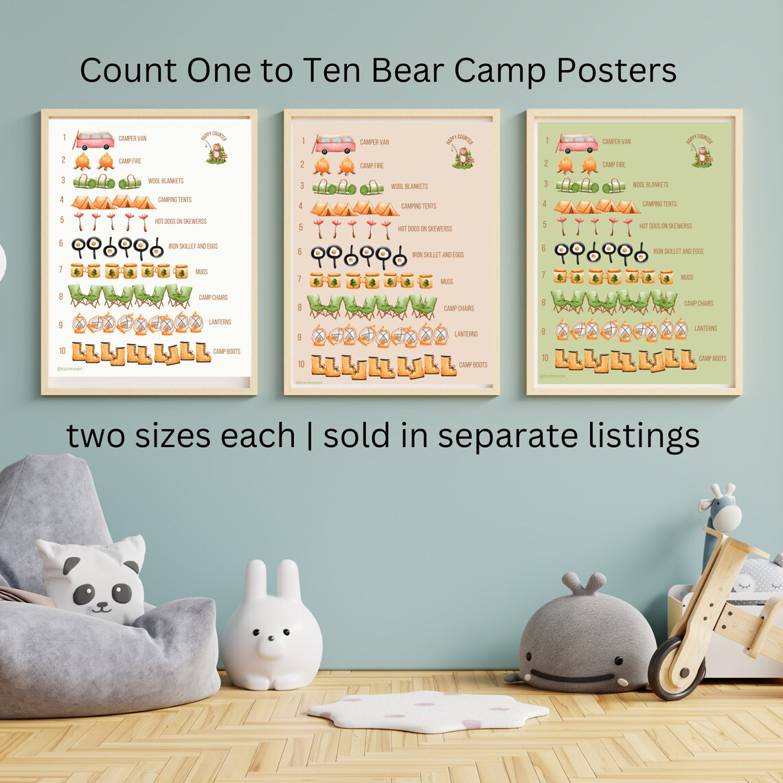 Numbers Poster 1-10 Printable Toddlers Calm Corner Decor Watercolor ...