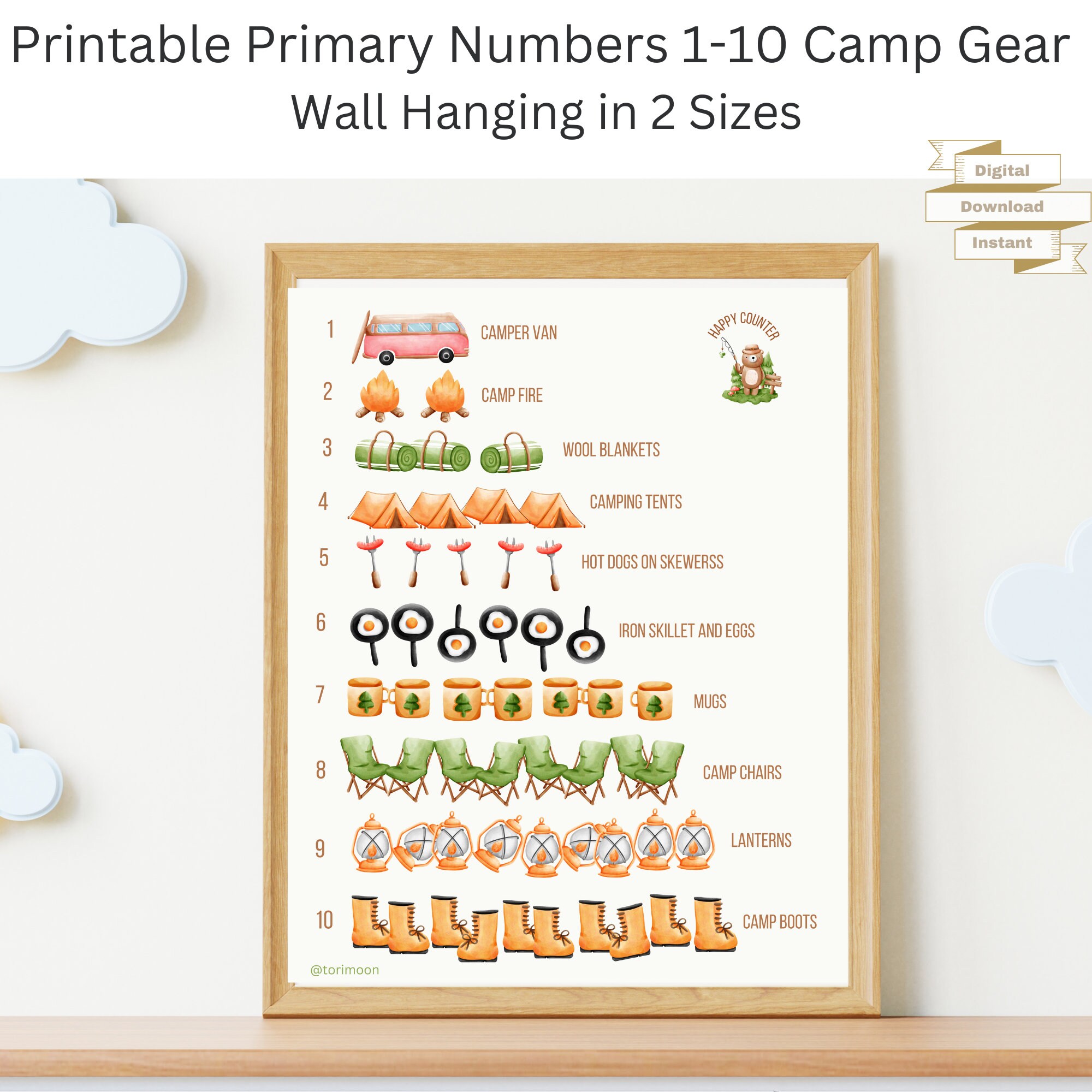 Count-to-ten Preschool Poster | Printable Educational Art | Watercolor ...