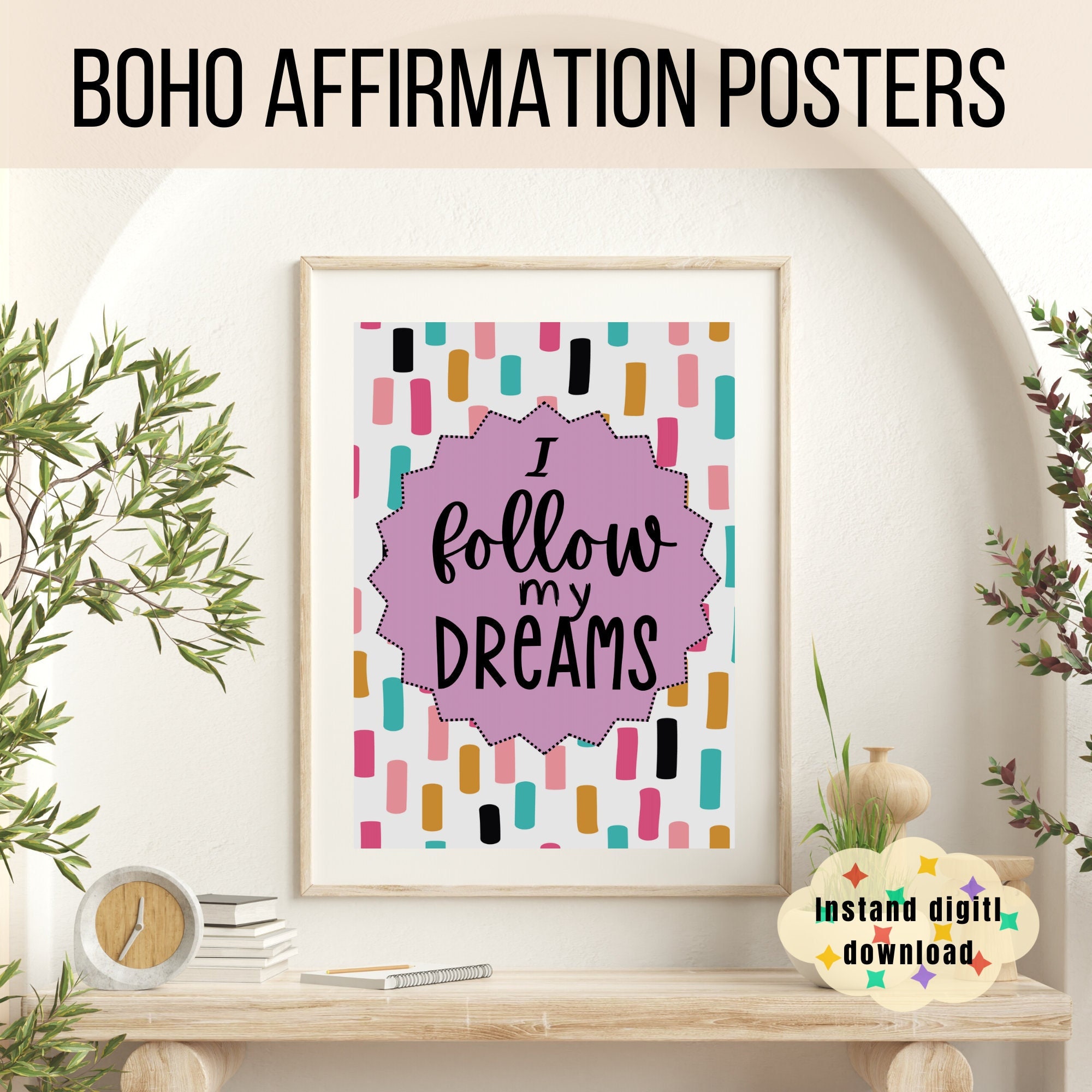 6 BOHO AFFIRMATION POSTERS Printable Pre K Positive Quotes - Etsy
