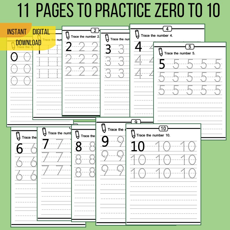 TRACE NUMBERS 1-10 Count Apples Number Tracing Printable Worksheets ...
