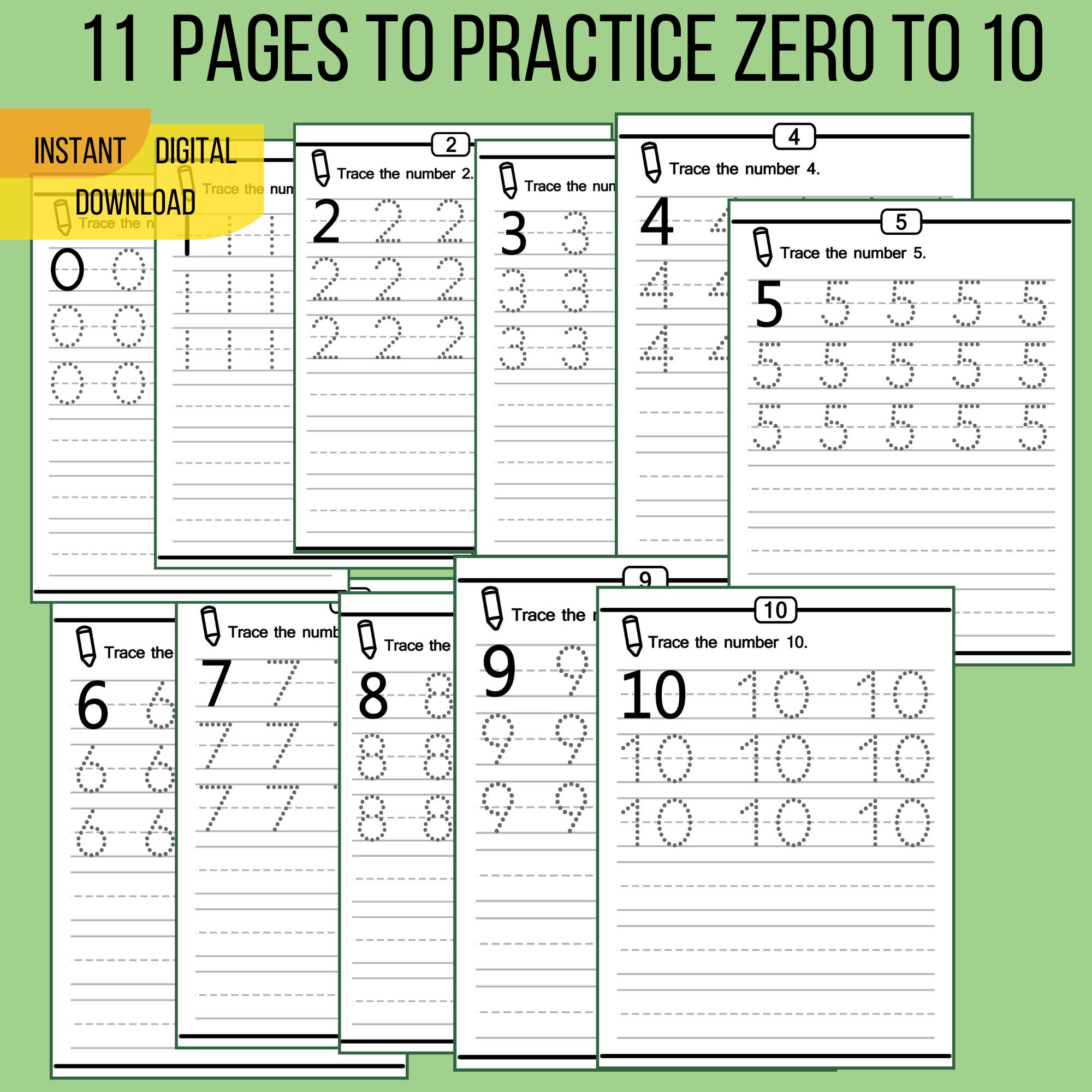 TRACE NUMBERS 1-10 | Count Apples Number Tracing | Printable Worksheets ...