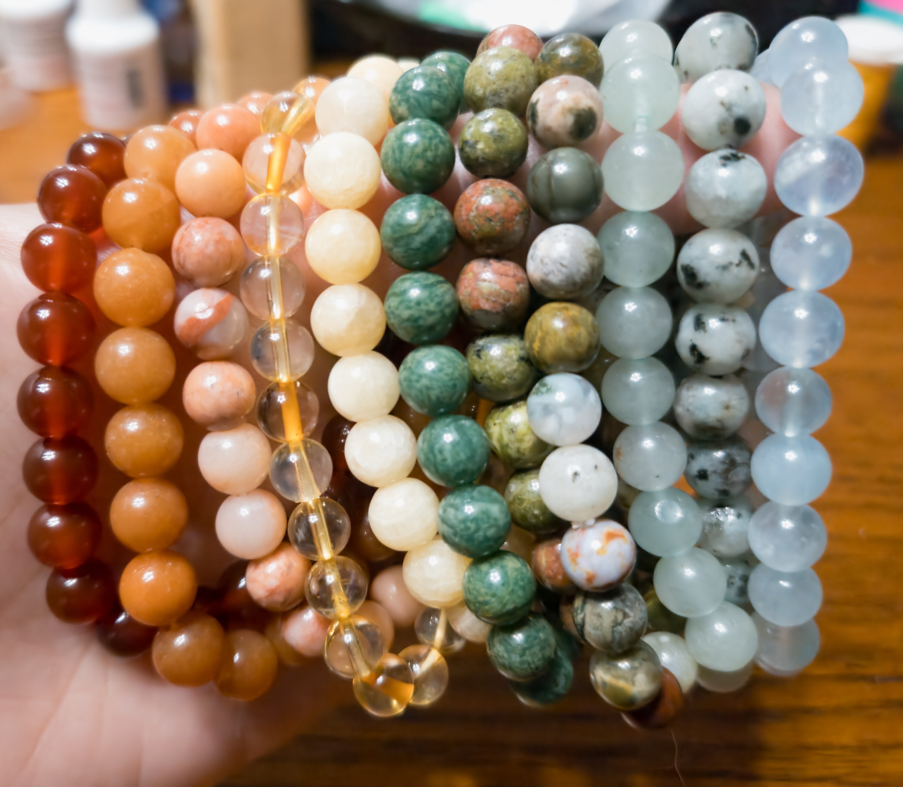 Plain Gemstone Bracelets - Etsy