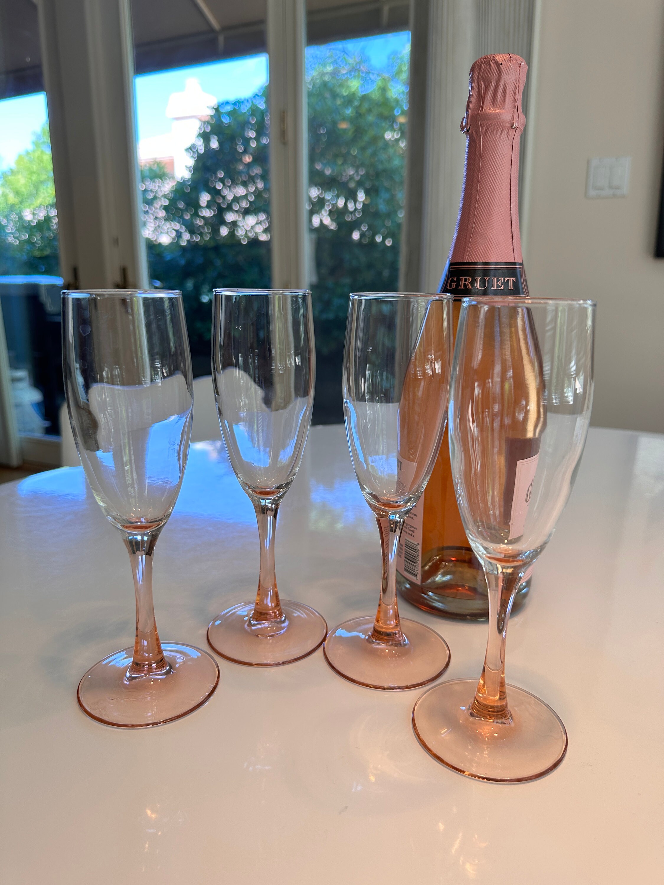 Vintage Luminarc La Flute Rosee - Pink Stemmed Champagne Flutes Set of ...