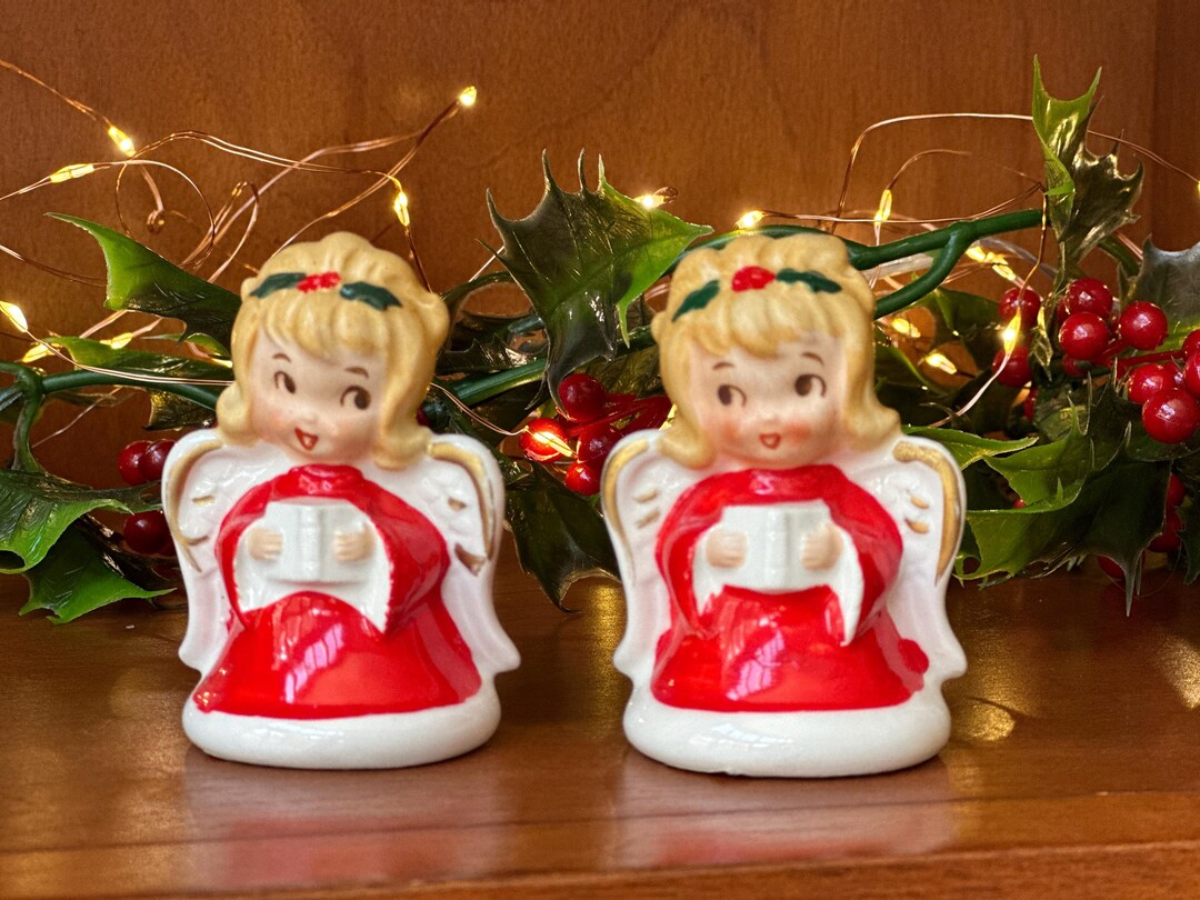 Rare Vintage Lefton Christmas Angel Salt & Pepper Shakers MCM - Etsy