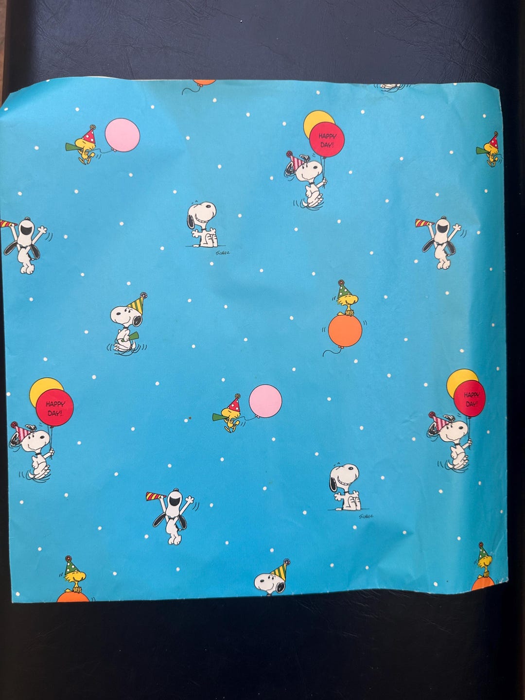Sheet of Vintage Snoopy Happy Birthday Wrapping Paper Opened ...