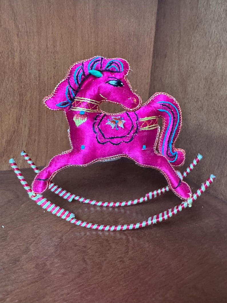 Vintage Silk Embroidered Chinese Rocking Horse - Etsy