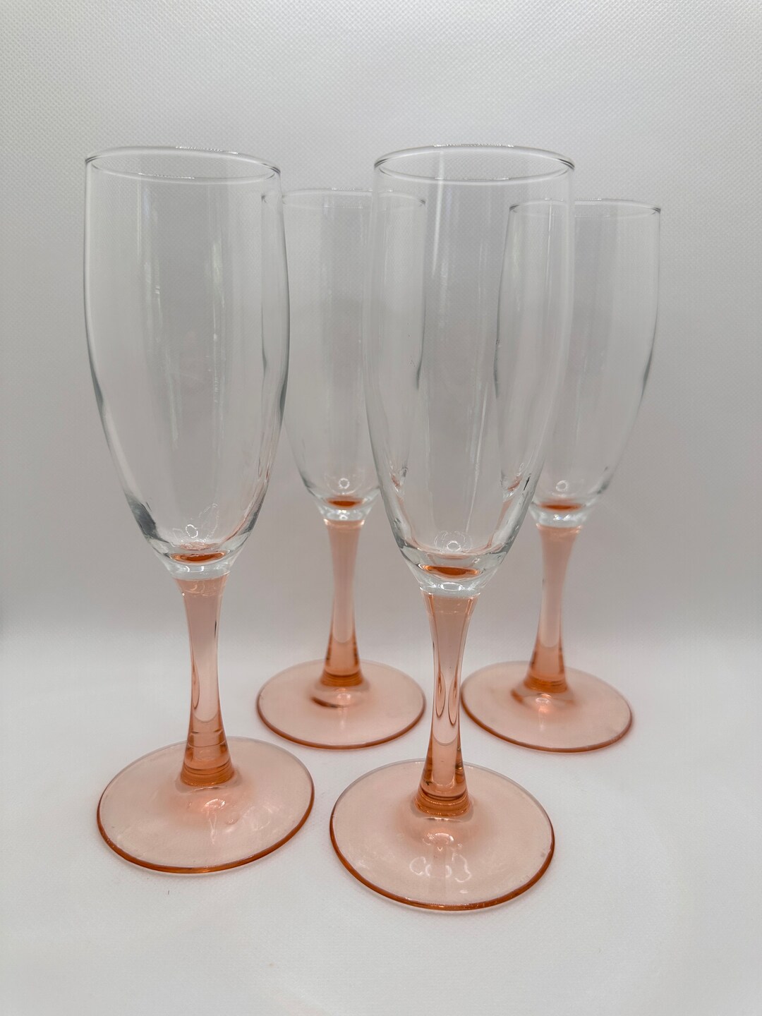Vintage Luminarc La Flute Rosee - Pink Stemmed Champagne Flutes Set of ...