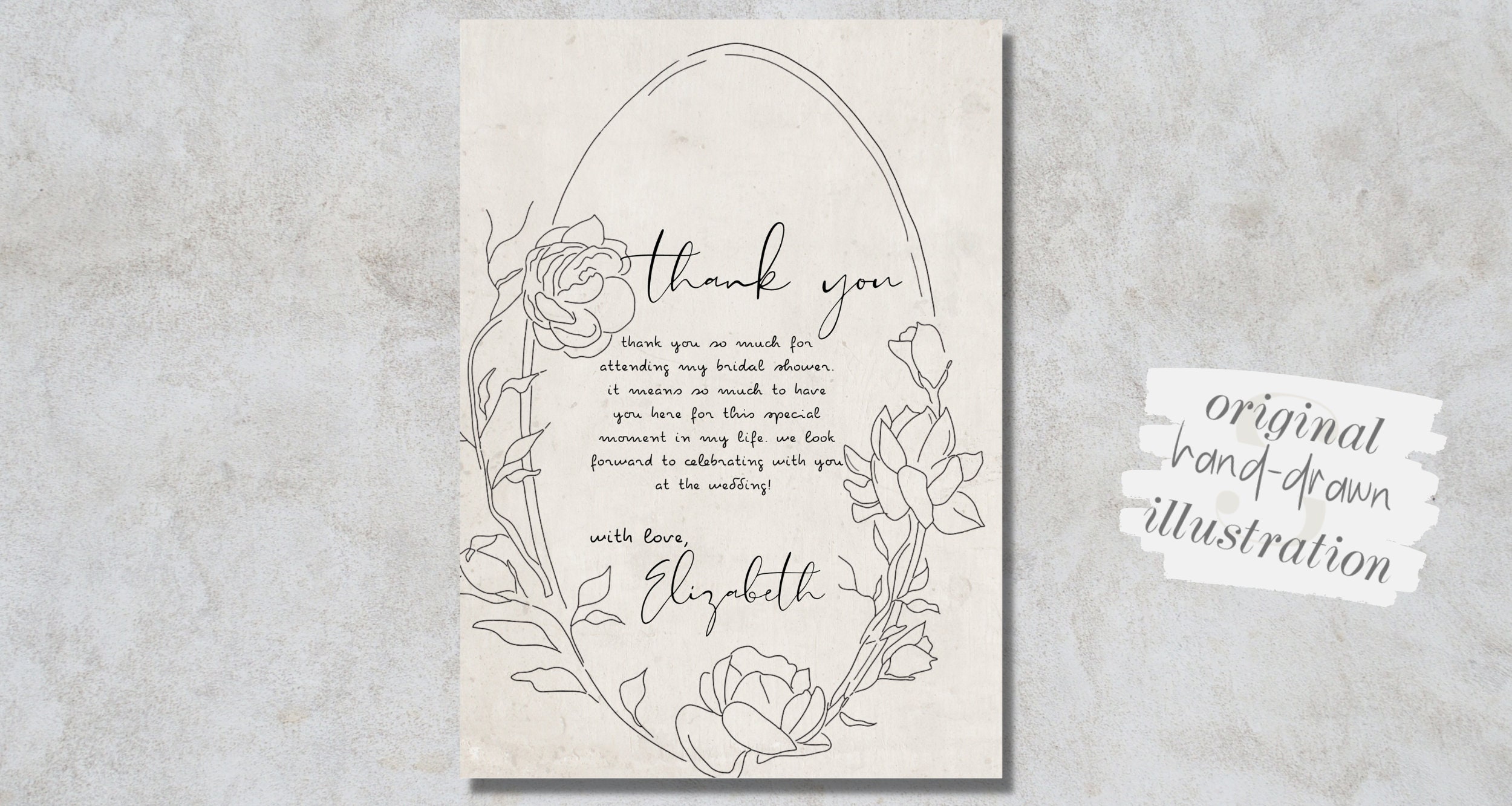Invitation & Thank You Card – Concrete Crest Hand-drawn, Instant ...
