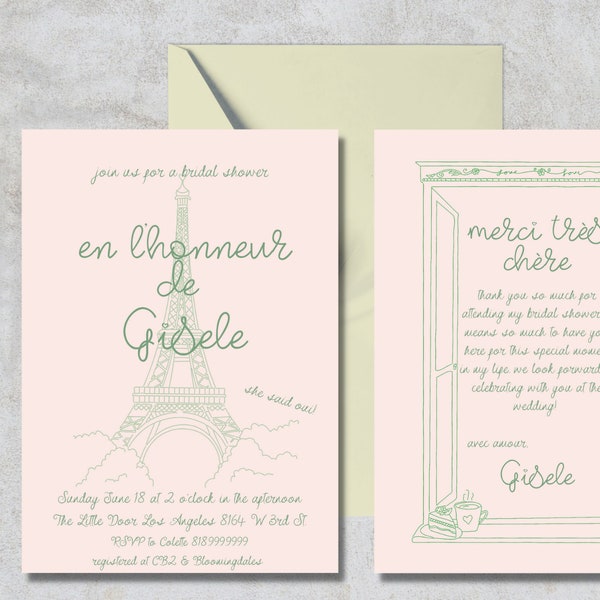 Paris Themed Invitations - Etsy
