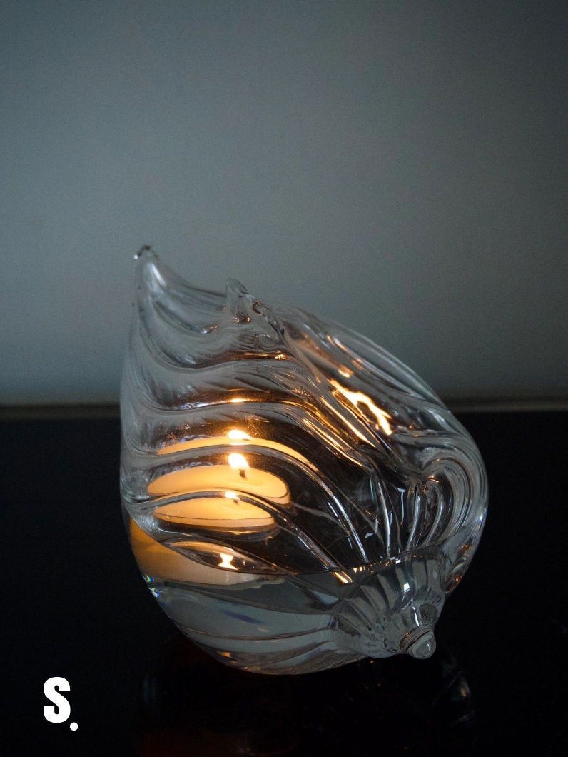 Sea Shell Candle Holder Sea Snail Glass Shell Pen Holder Hand Blown ...