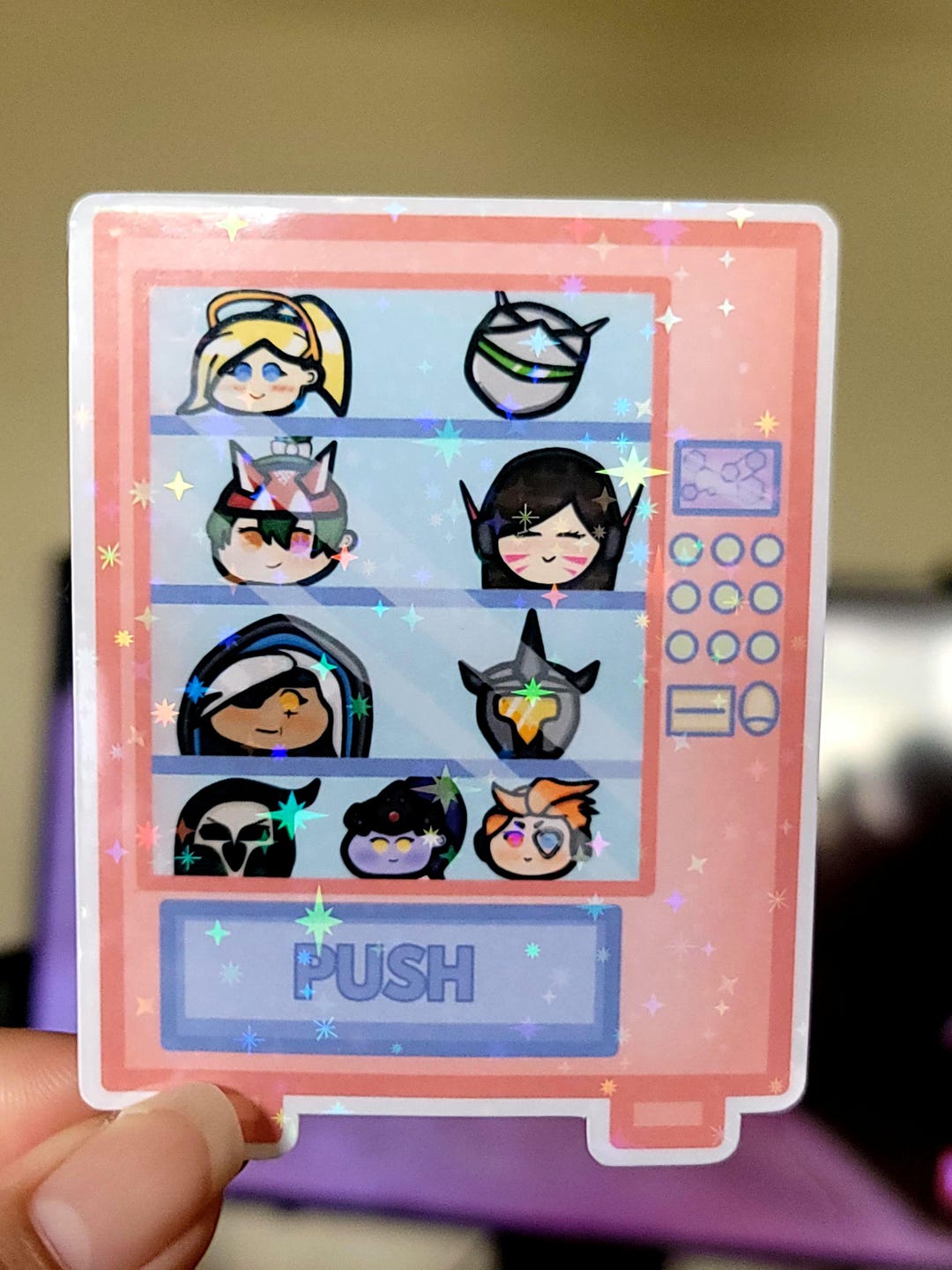 Cute Kawaii Pastel Vending Machine With Overwatch Character Chibi Heads ...