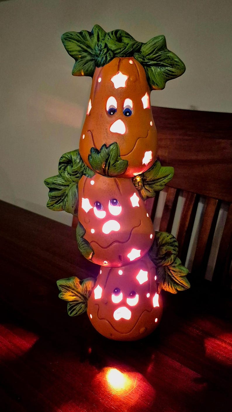 Lighted Pumpkin Stack - Etsy