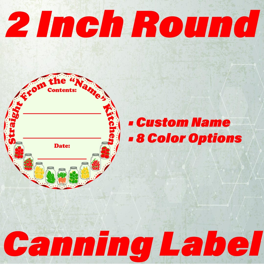 2" Custom Canning Lid Stickers - Etsy