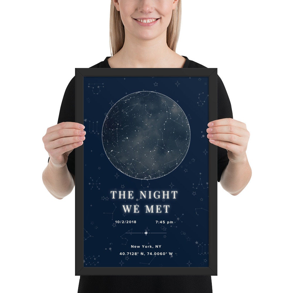 Custom Star Map Poster | Personalized Night Sky Art | Birthday ...