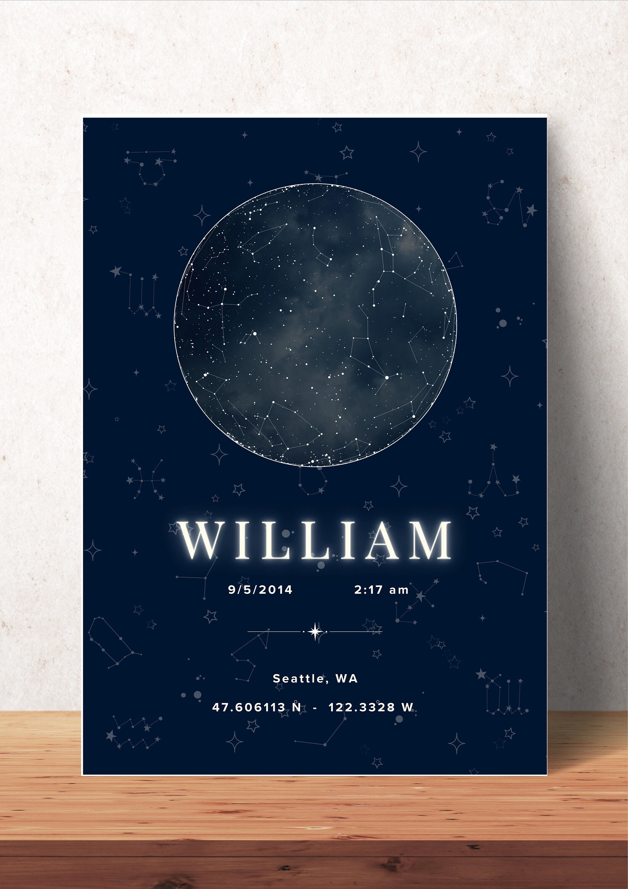 Printable Custom Star Map Poster Personalized Night Sky Art - Etsy