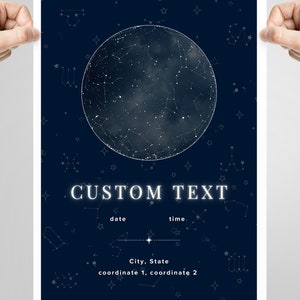Printable Custom Star Map Poster | Personalized Night Sky Art - Etsy