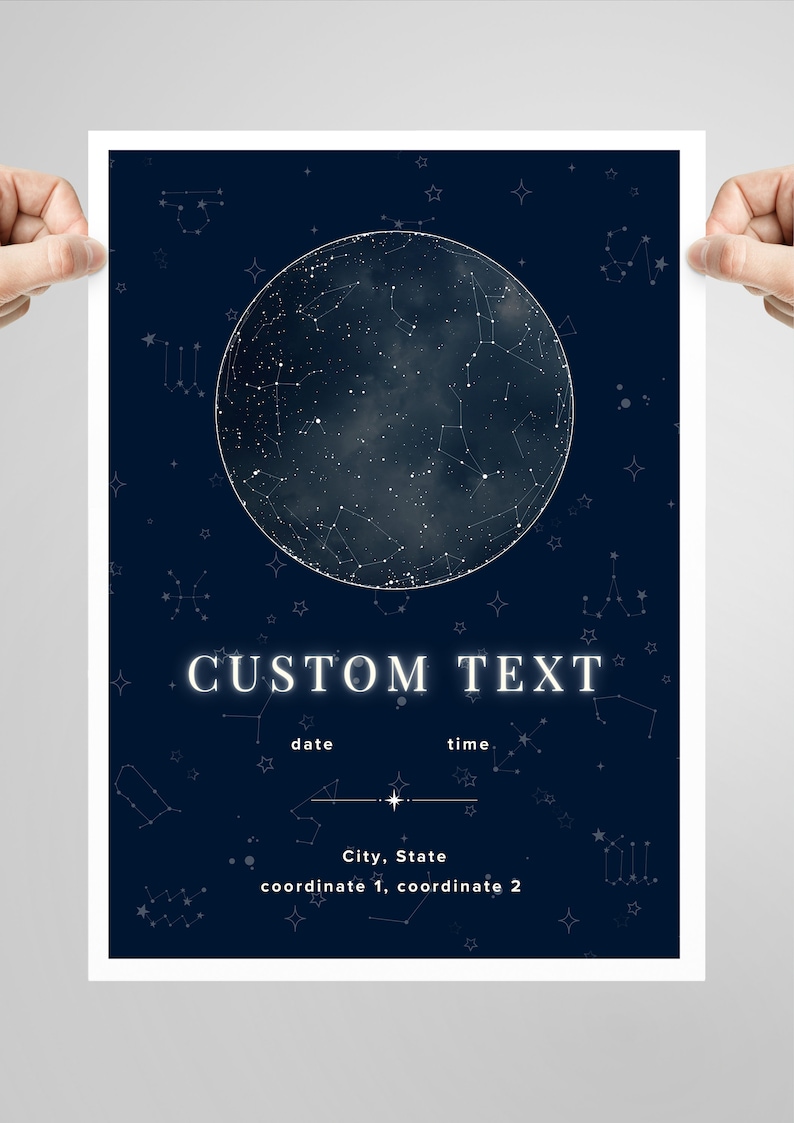 Printable Custom Star Map Poster | Personalized Night Sky Art - Etsy