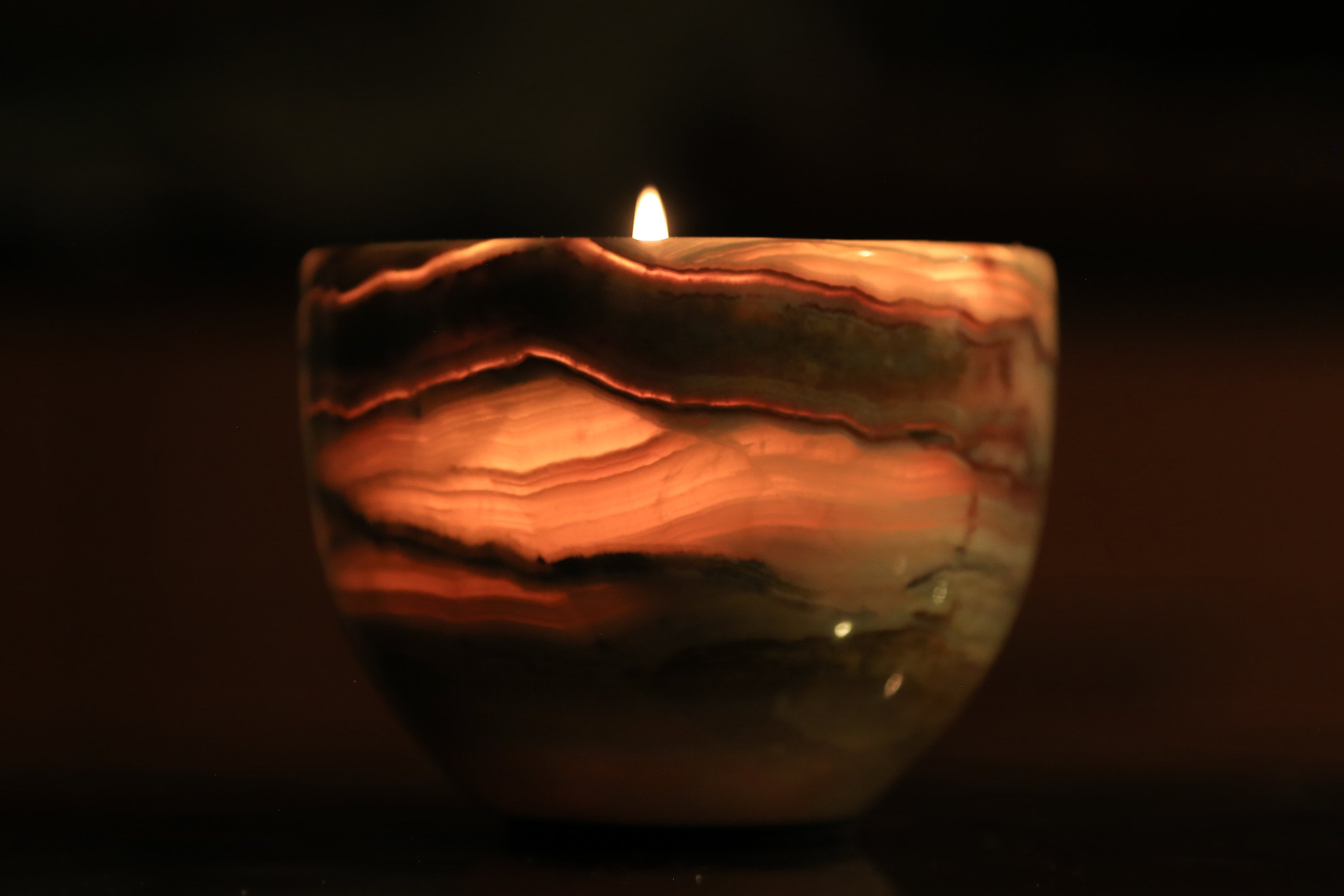Soy Candle in Crystal Bowl | Onyx Candle for Meditation and Energy ...