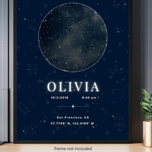 Printable Custom Star Map Poster | Personalized Night Sky Art - Etsy