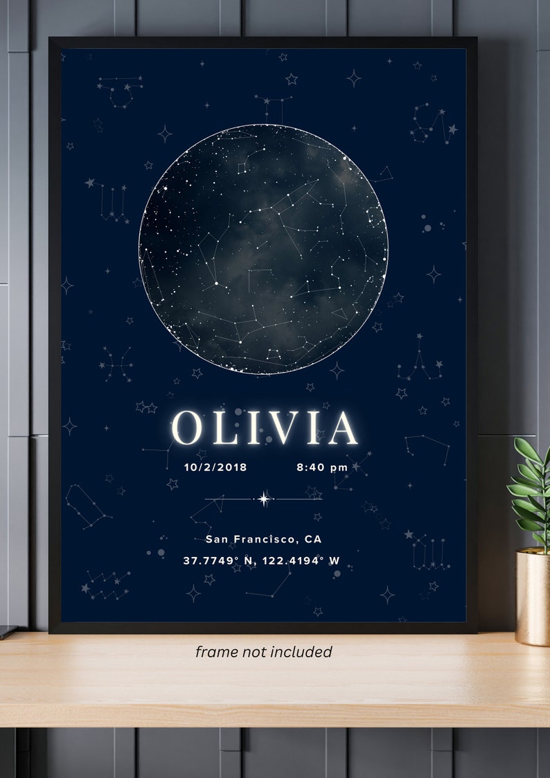 Printable Custom Star Map Poster Personalized Night Sky Art - Etsy