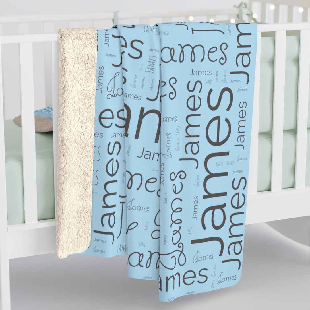 Personalized Sherpa Baby Blanket | Word Cloud Name Blanket | Custom ...