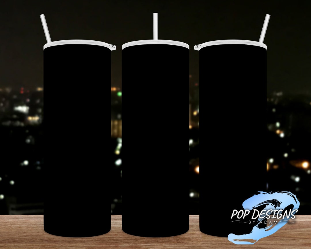 Black Solid Color Tumbler, 20oz Skinny Tumbler, Straight, 20 Oz ...