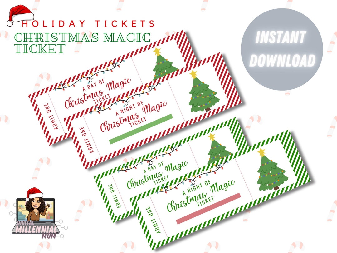 Printable Christmas Magic Tickets Instant Download for Special Holiday ...