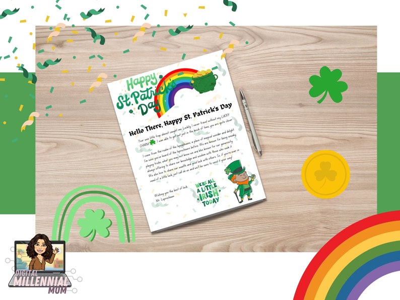 Leprechaun Letter Template Ready to Print St. Patrick's Day Lucky March ...