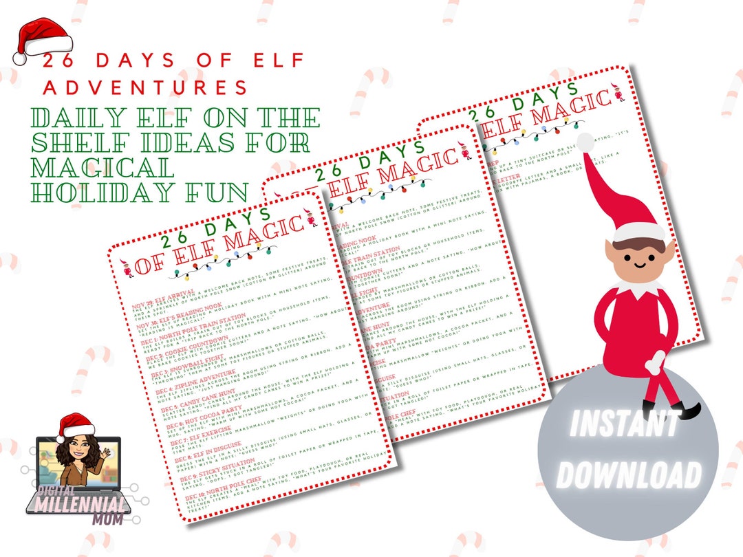 26 Days of Elf Adventures Daily Elf on the Shelf Ideas for Magical ...